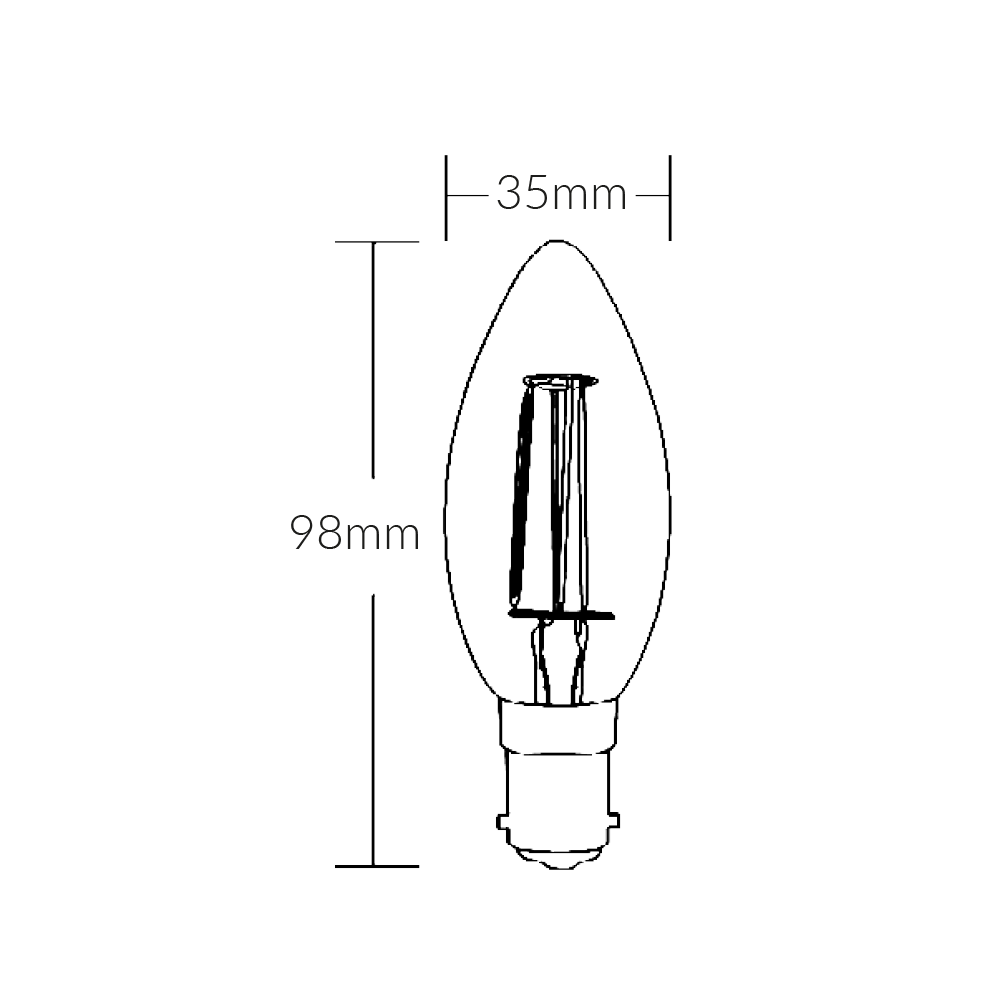 4W LED CANDLE SBC 2700K DIMMABLE (D) - ANL Lighting