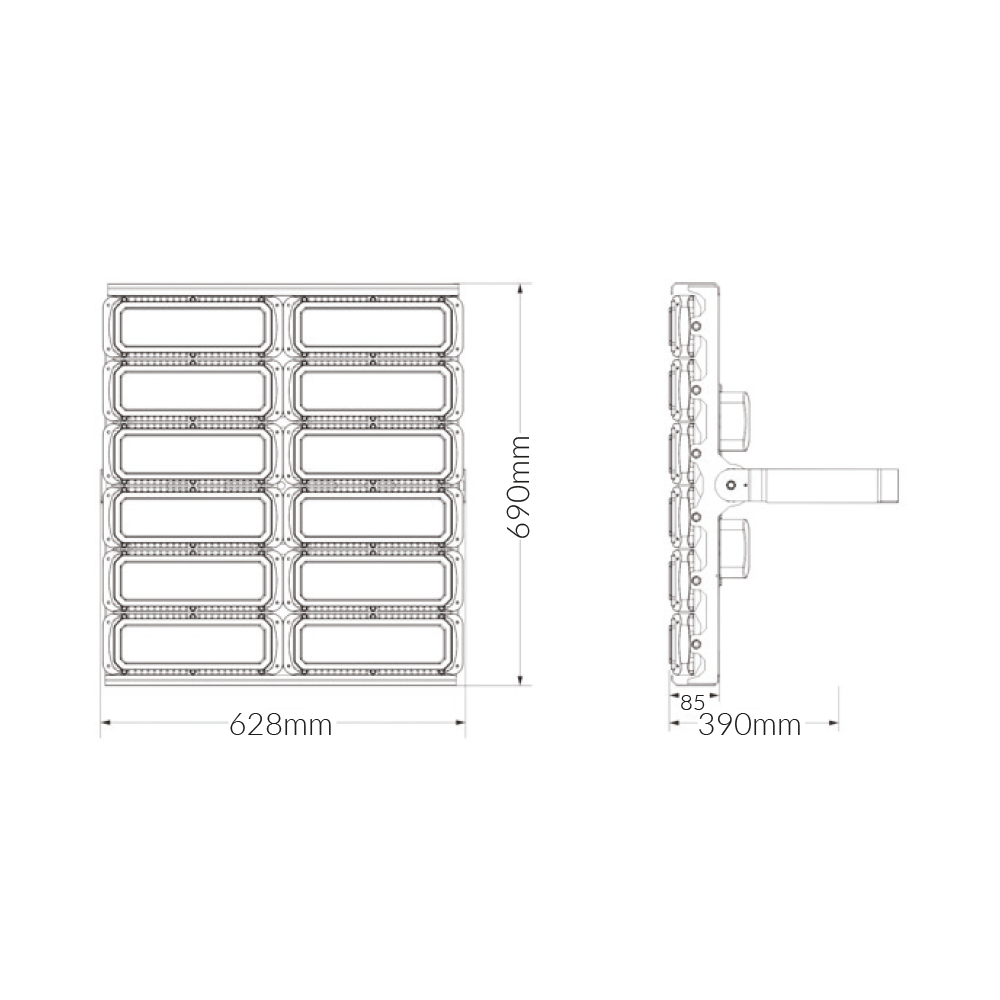900W MODULAR LED FLOODLIGHT 60DEG BEAM ANGLE 5000K (D) - ANL Lighting