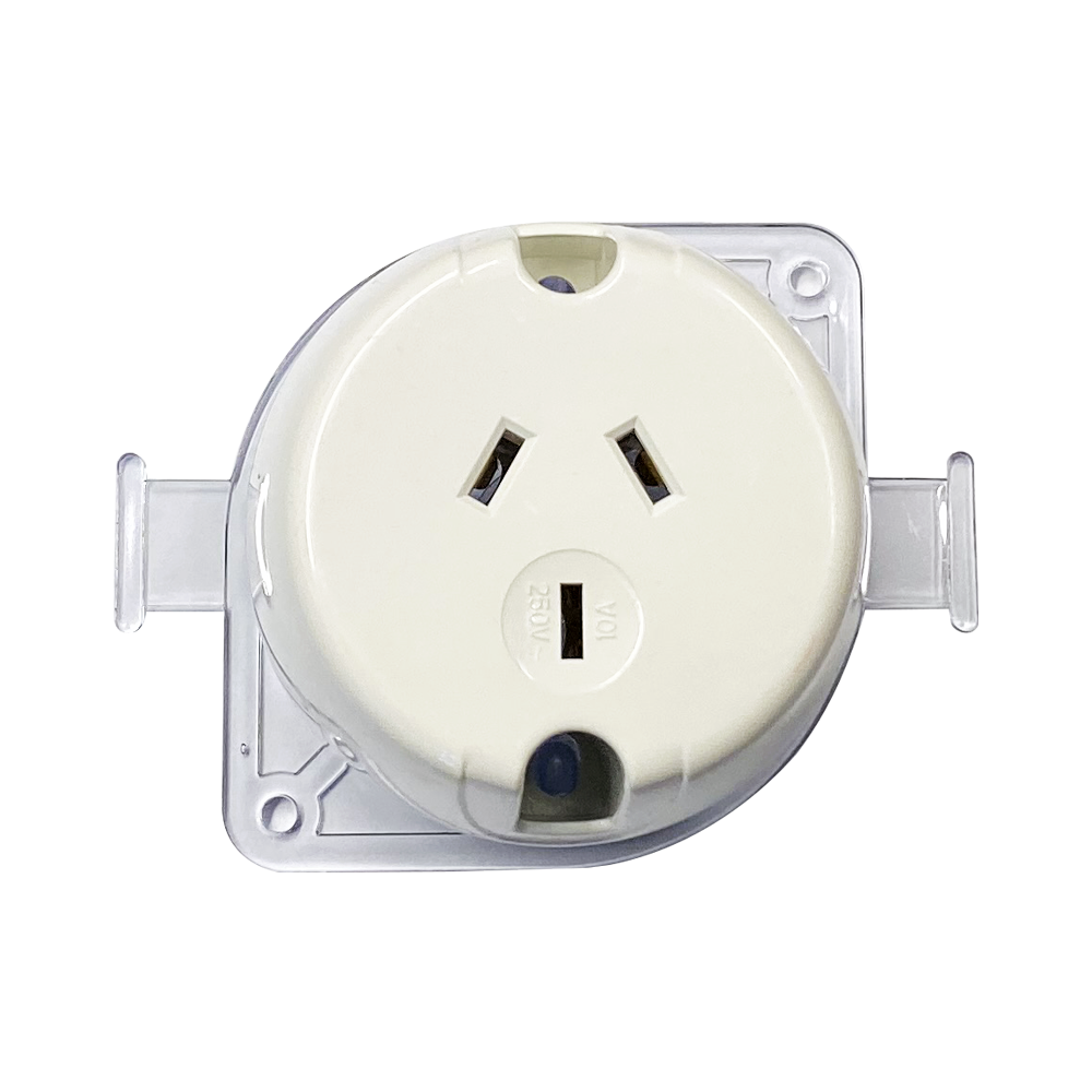Single Surface Socket White 3pin 10amp 250v Anl Lighting