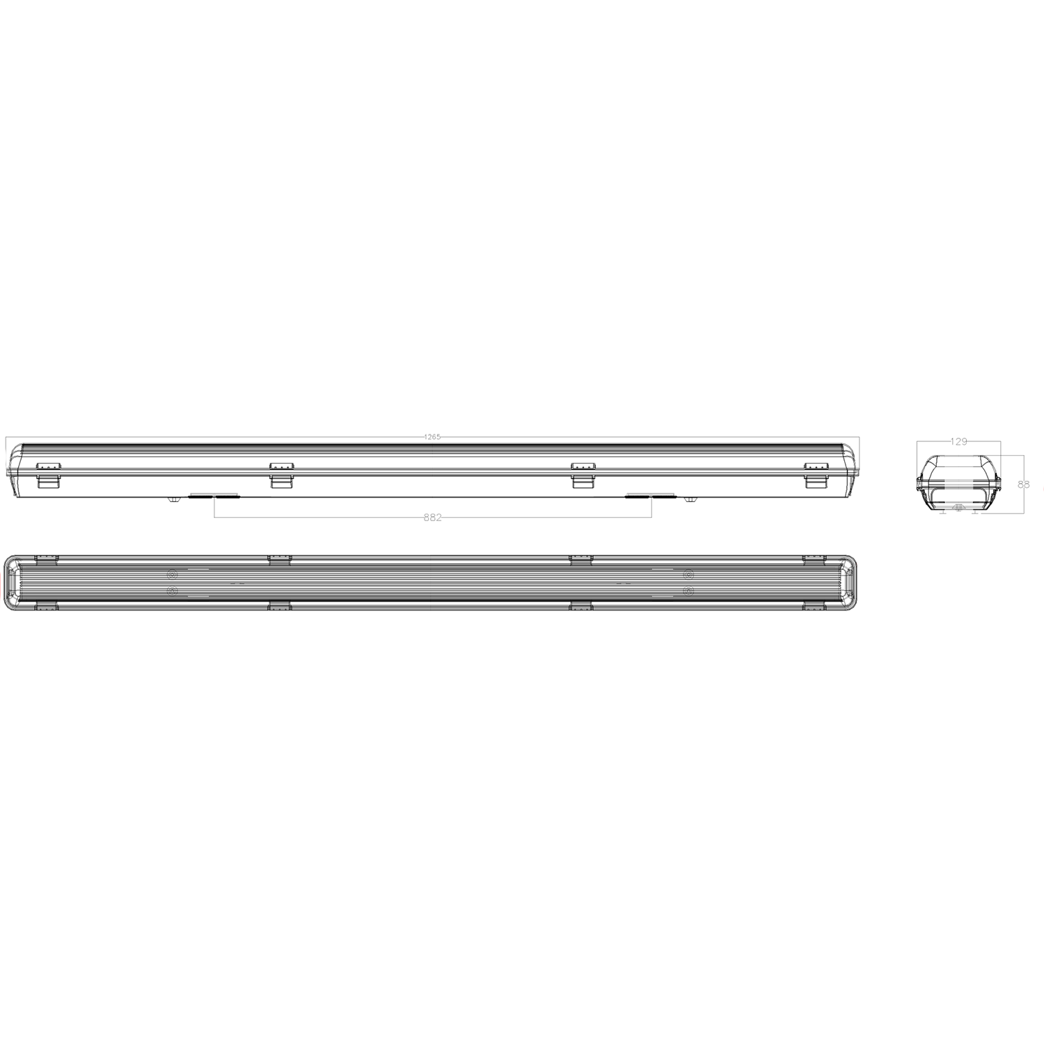 LED 40W WIDE BODY W/PROOF BATTEN 4FT 3CCT IP65(D) - ANL Lighting